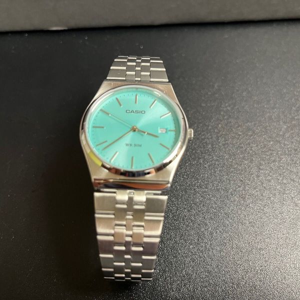 Casio Vintage Turquoise Watch MTP-B145D-4A Tiffany Blue Mint Condition ...