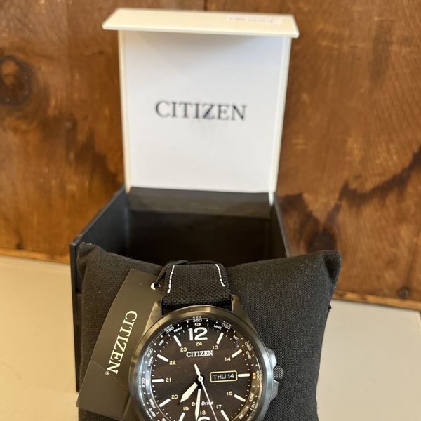CITIZEN Eco-Drive CLASSIC Black Dial Nylon Men's Watch - AW0115-03E ...