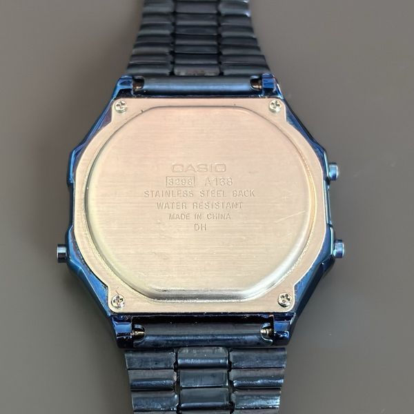 Casio A168 Blue Alternate Negative Display | WatchCharts Marketplace