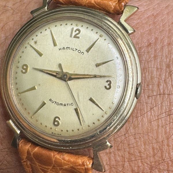 1960's HAMILTON AUTOMATIC cal. 661 ORIGINAL DIAL 10K GOLD FILLED FANCY ...