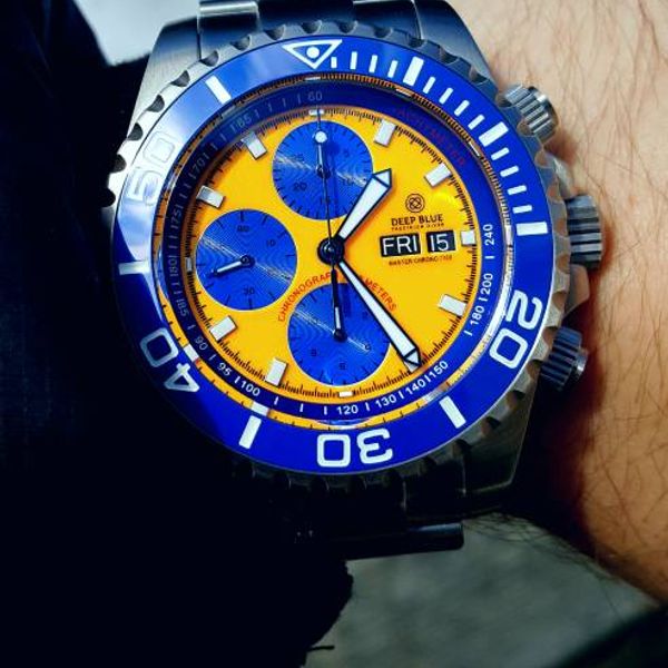 FSO: Deep Blue Master Chronograph 7750 Full Lume | WatchCharts Marketplace