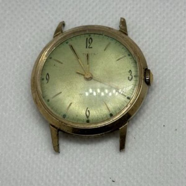 Vintage Timex Gold Plated Mens Watch, Blue Water Damaged Dial - Spares ...