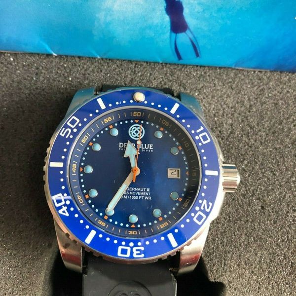 DEEP BLUE JUGGERNAUT III QUARTZ DIVER 500M SAPPHIRE CRYSTAL BLUE WATCH ...