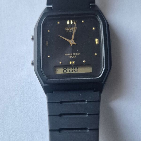 Casio Wrist Watch for Men Black and Gold Dial | WatchCharts Marketplace