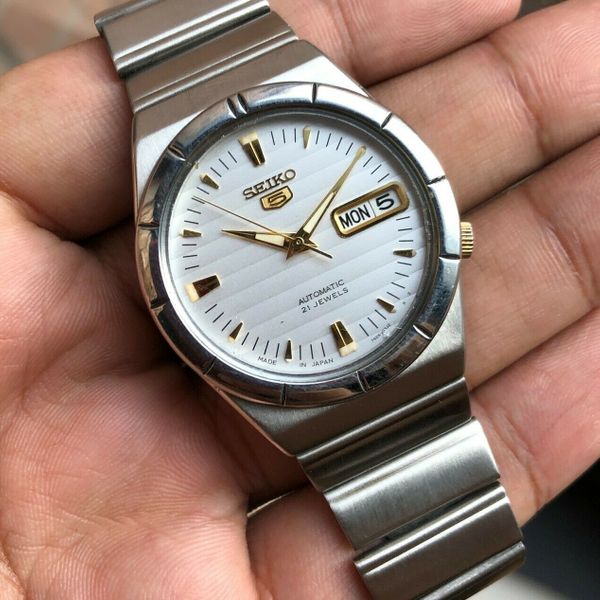 Seiko 5 2002 Silver Sunburst Dial Vintage RARE 7S26-01P0 Automatic Mint ...