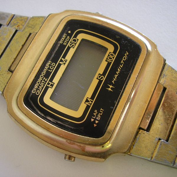 HAMILTON LCD VINTAGE DIGITAL QUARTZ WATCH, ESA 942711 MODULE, PARTS OR ...
