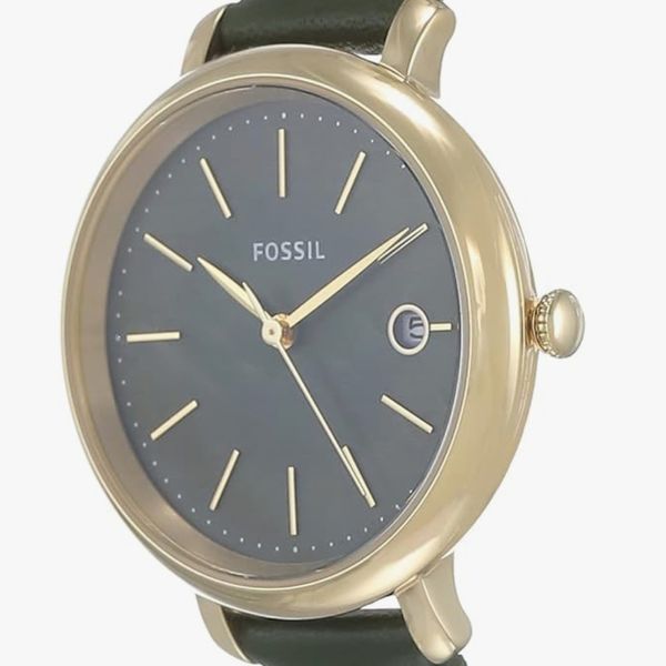 Fossil Women's Jacqueline Solar Green Leather Strap Watch 36mm No Box ...
