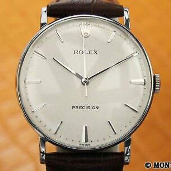 Rolex 3411 Precision Men's 34mm Swiss Made 1974 Stainless St Dress ...
