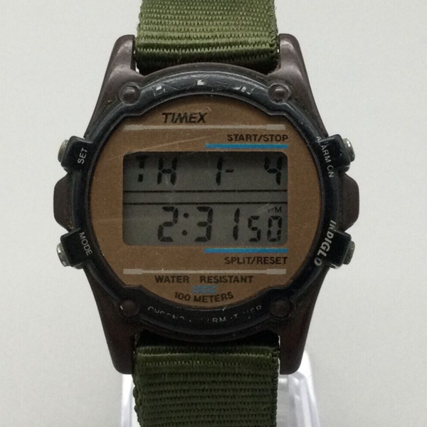 Vintage Timex Expedition Digital Watch Men 40mm Green Brown 1995 New ...