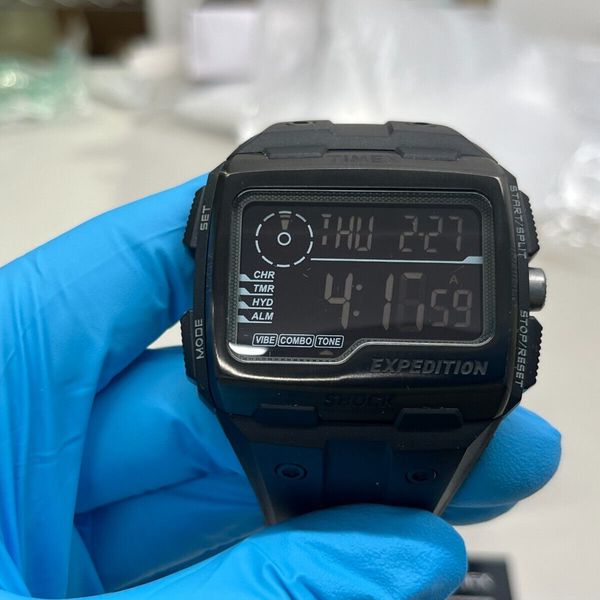 Timex Expedition Grid Shock with Black Resin Strap Indiglo Negative ...