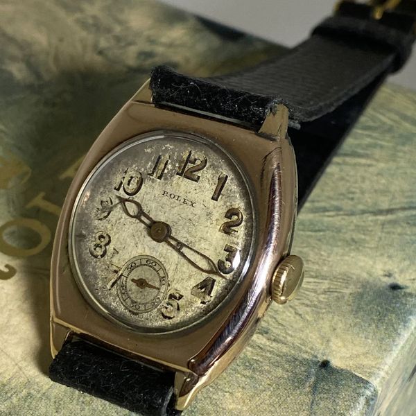 Art-Deco circa 1927 Rolex Watch in 9K Rose Gold. Fine, Rare Large ...