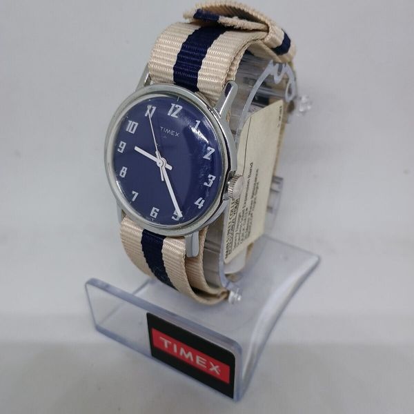 Timex Blue Dial Mens Vintage 1970s Mechanical Handwind Watch Retro ...