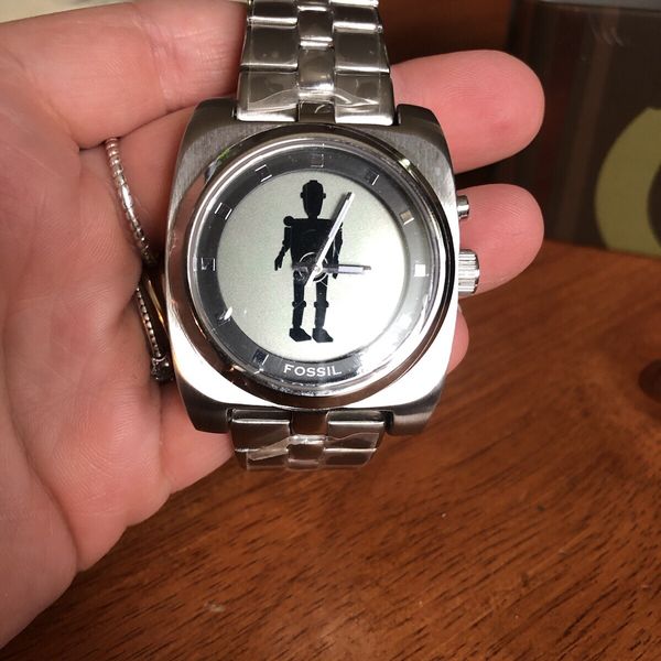 Brand New Y2K Fossil BG-1045 Big Tic Watch Animated Robot Steel 41mm ...