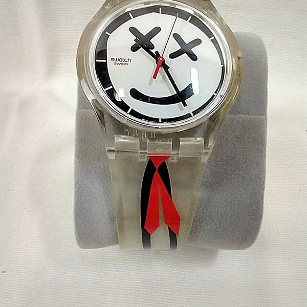 Swatch-Vintage "Funky Red Tie" Wristwatch-Excellent Condition-Needs ...
