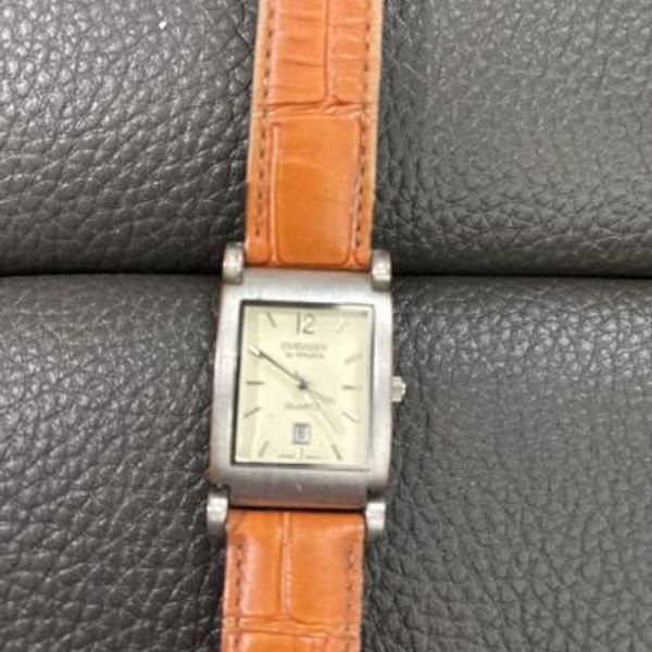 Rare Hinged Lug Embassy Gruen Vintage Men's Tank Dress Watch New ...