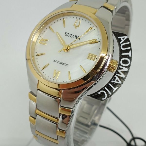 Bulova Classic 98L297 Ladies 34mm Two Tone MOP Dial S/Steel Automatic ...