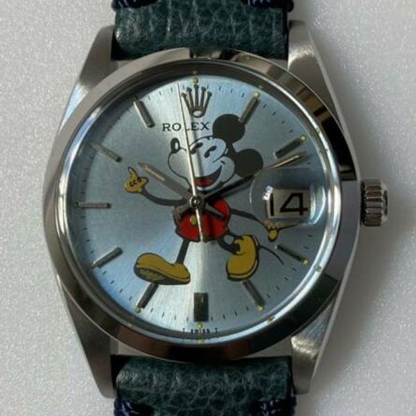 ROLEX Oyster Date Ref.6494 Manual Winding Cal 1215 Disney Mickey Watch ...