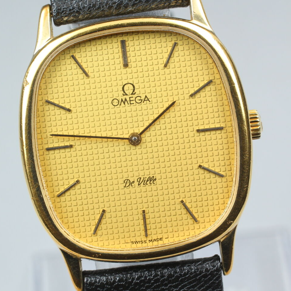 [Near MINT] Vintage OMEGA De Ville Cal.625 Gold Dial Hand Winding Watch ...