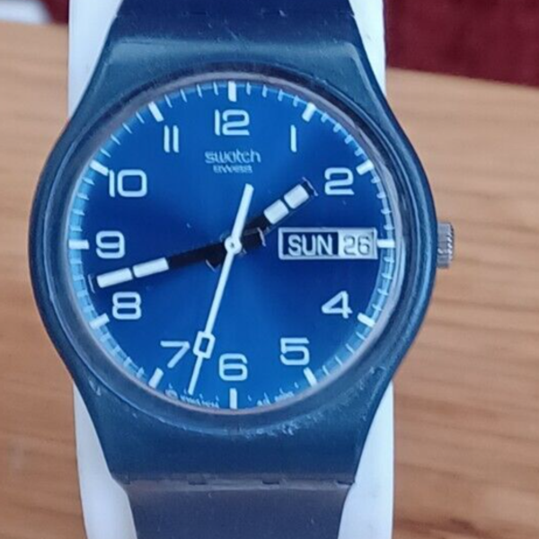 Swatch Watch Just Blue GN715 Blue Sparkling - all works see video - new ...