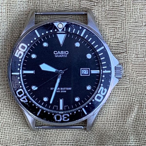VINTAGE CASIO MTD-1051 200m STAINLESS STEEL QUARTZ DIVERS WATCH ...
