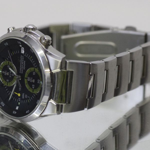 Seiko Chronograph V657-0A10 Quartz 38mm Date Rare Orange & Grey Dial ...