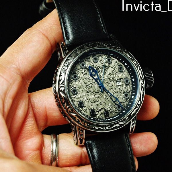 RARE Invicta 20545 Men's 52mm Excalibur Vintage Swiss Made Leather ...
