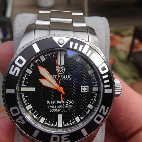 SOLD Deep Blue Ocean Diver 500 Swiss ETA 2824-2 Gen 1 ? black dial ...