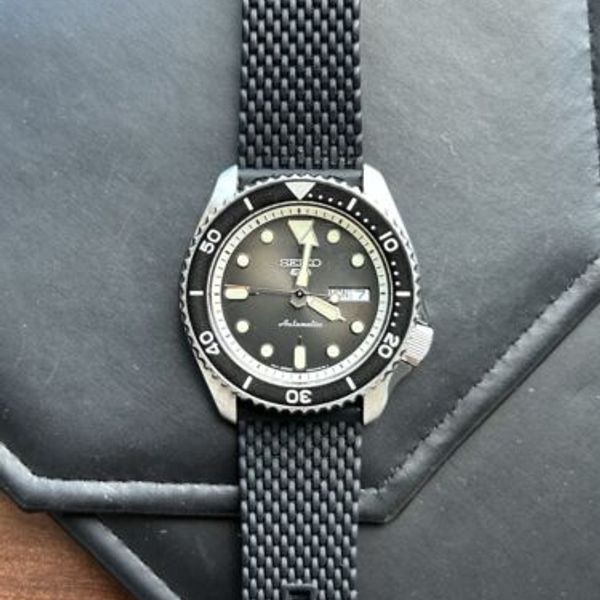 Seiko 5 Sports SRPD95 Men's Black Automatic Sport Diver Watch 5KX 4R36 ...