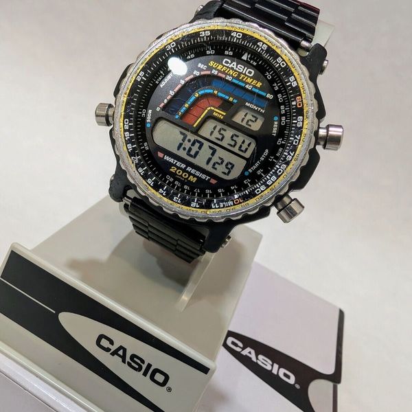Very Rare CASIO Surfing Timer DW-4O2 Japan T 200M WR 43mm watch ...