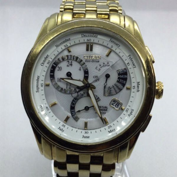 CITIZEN ECO DRIVE MENS CALIBRE 8700 PERPETUAL CALENDAR E870-S015286 WR ...