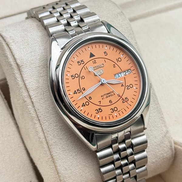 Vintage Seiko 7S26 Automatic Movement Men's watch|Orange Dial |Day Date ...