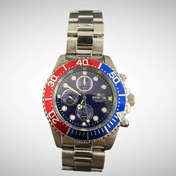 Invicta Pro Diver Chronograph Blue Dial Pepsi Bezel Men's Watch 1771 ...