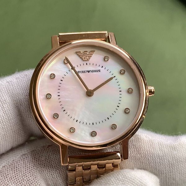 Emporio Armani AR11006 Mother of Pearl Dial Rose Gold Quartz Women's ...