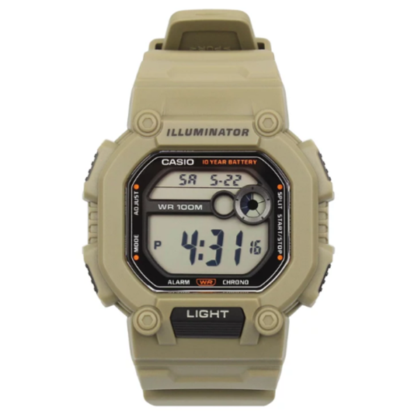 Casio Mens Watch W-737HX-5 Xtra Long Ban Dual Time Stopwatch Timer ...