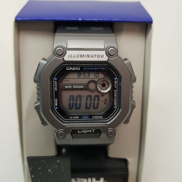 Casio W737-1A2KC Illuminator 100m Water Resistant Digital Watch Stop ...