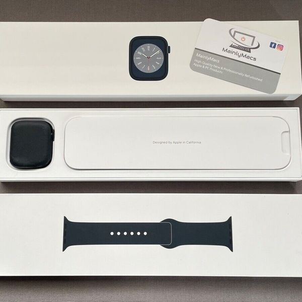 Apple Watch Series 8 45mm - GPS - Midnight with Midnight Sport Band ...