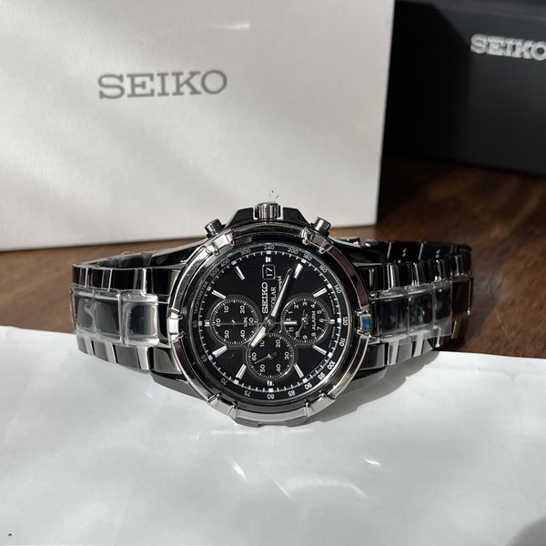 SEIKO Solar Men's Two Tone Stainless Steel Chronograph Watch - SSC143 ...