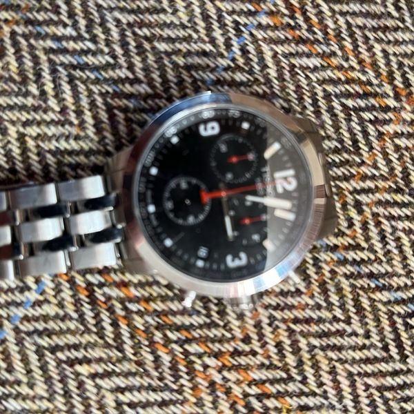 TISSOT WATCH 1853 TACHYMETRE BLACK FACE RED HANDS EXCELLENT CONDITION ...