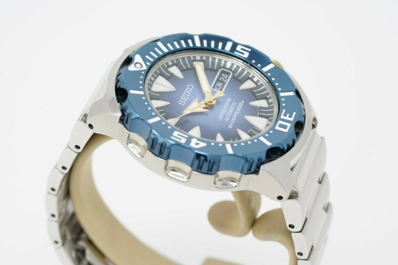 Seiko Blue Monster SRP455 Limited Ed. 100th anniversary watch w ...