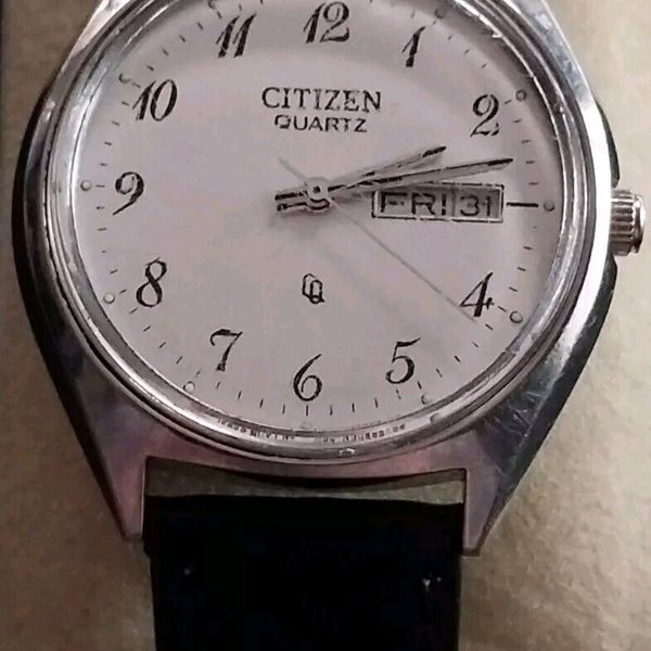 Vintage Citizen Day & Date Quartz Watch 1100-S63805HST SS Case New Band ...
