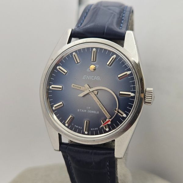 Vintage ENICAR men's manual wind watch AR-160 Rocket Second hand swiss ...