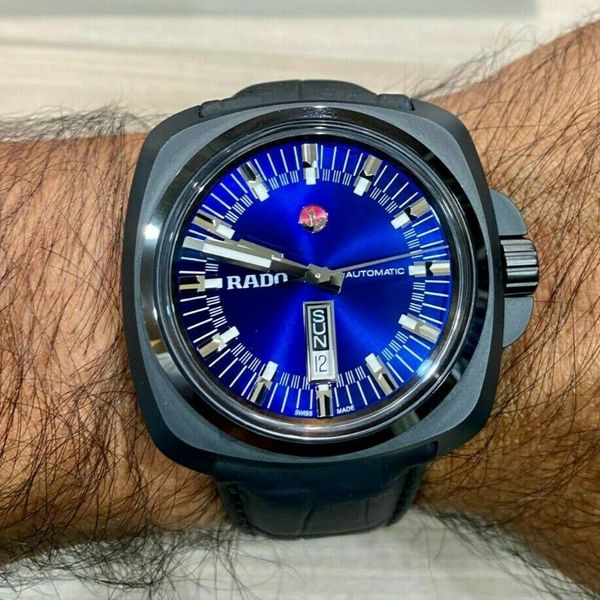 Men's Rado Hyperchrome 1616 Blue Dial Automatic R-32171205 46mm Black ...