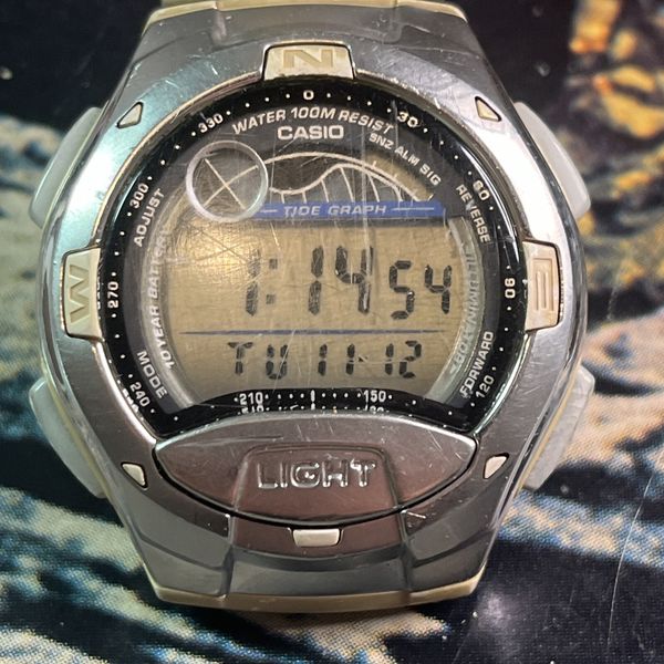 Casio 2926 Dual Time 5 Alarm Countdown Timer Auto Light Mens Watch W ...