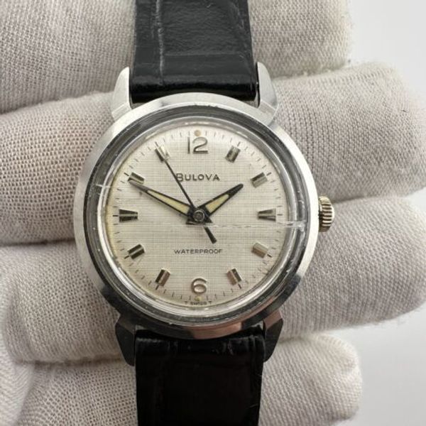 Bulova M4 Mechanical Linen Dial Mens Watch Waterproof Case - Working ...