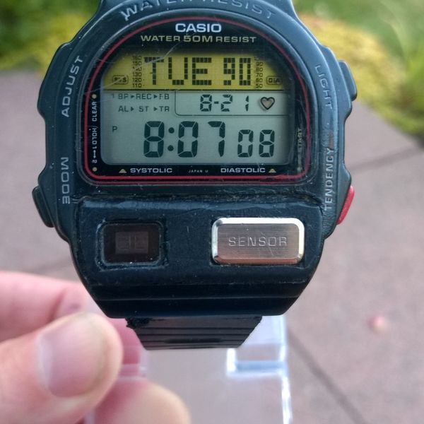 Casio BP-100 Mens Vintage LCD Digital Blood Pressure Monitor Watch ...