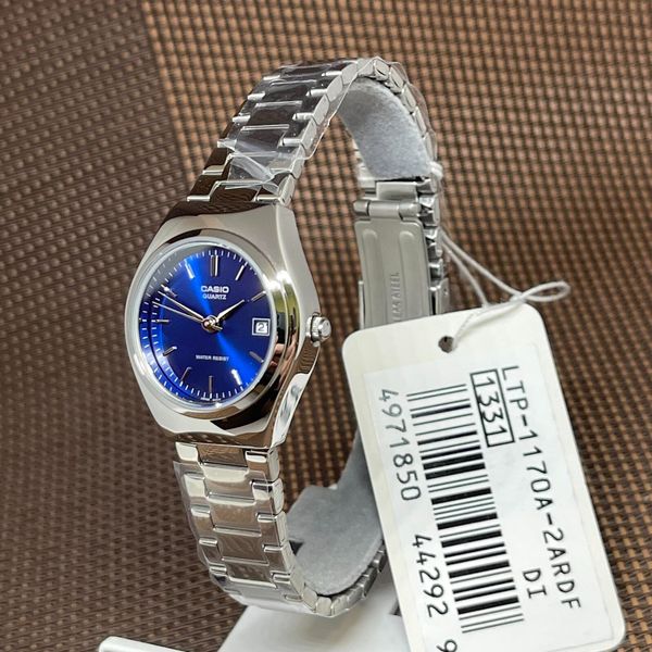 Casio LTP-1170A-2A Blue Dial Analog Stainless Steel Quartz Ladies ...