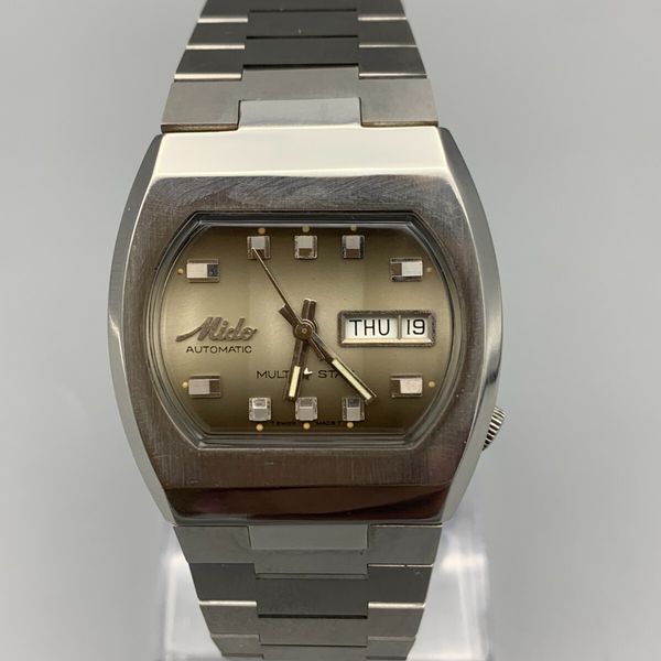 Vintage Rare Mido Multi-Star Men Automatic 25 Jewels Day/Date Wrist ...