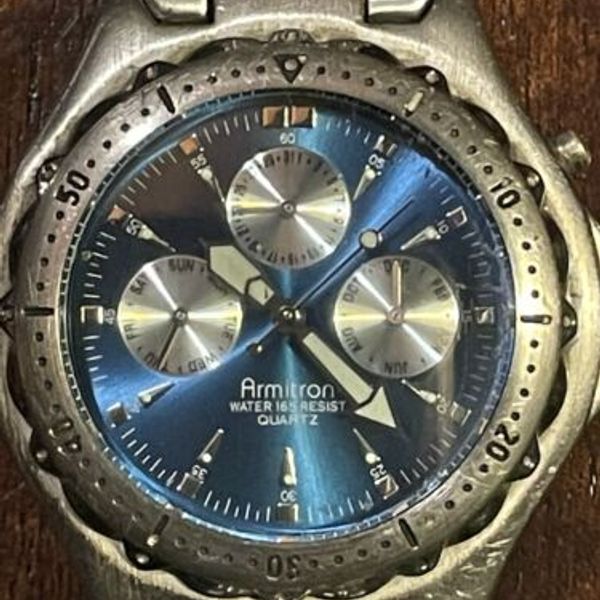 Armitron 6p05 Stainless Steel 165ft Resist Mens Watch Japan Movement ...