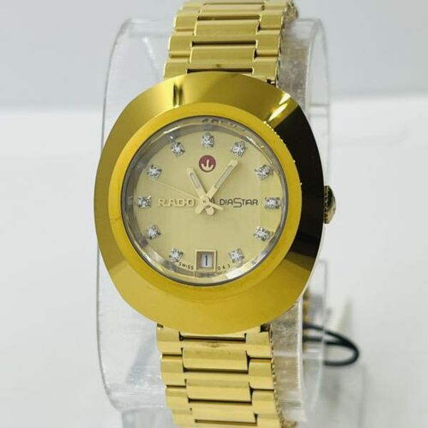 Rado Women’s Diastar Automatic Gold Diamond Sapphire 28mm Steel Watch ...