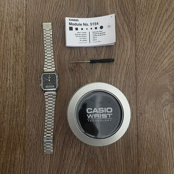 Casio Model 5154 AQ-230 Analog & Digital Men's Watch Stainless Steel ...